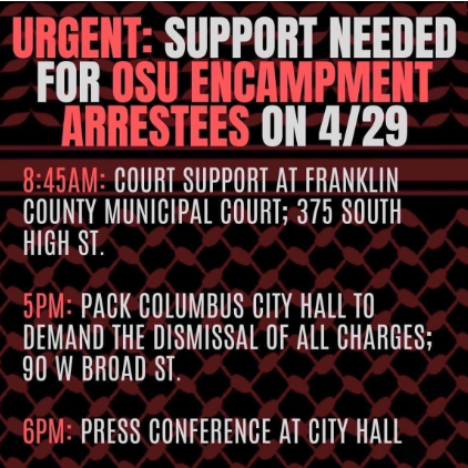 Urgent Actions for arrested OSU students | ColumbusFreePress.com